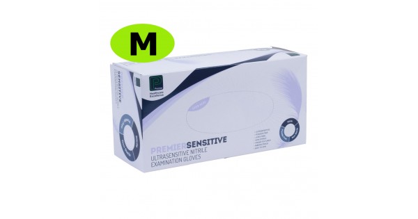 Premier Sensitive Nitrile Gloves - MEDIUM - BLUE - 1 x 200