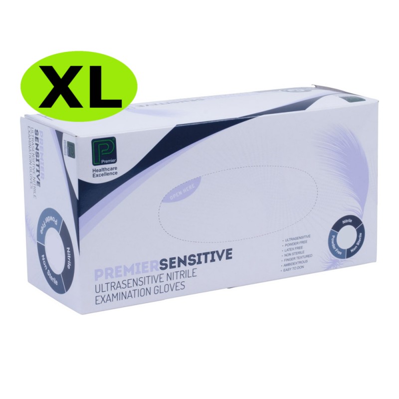 Premier Sensitive Nitrile Gloves - EXTRA LARGE - BLUE - 1 x 200
