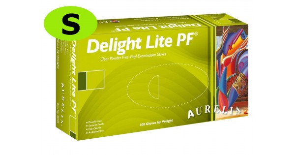 Delight Lite - Vinyl Gloves P/F - SMALL - CLEAR - 1 x 100