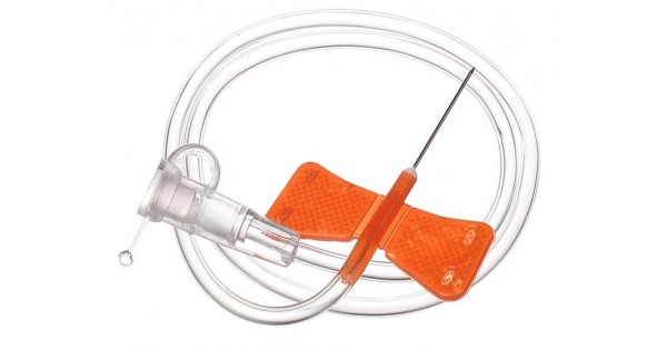 25G x 3/4" Orange Butterfly Winged Infusion Set - 2 x 50